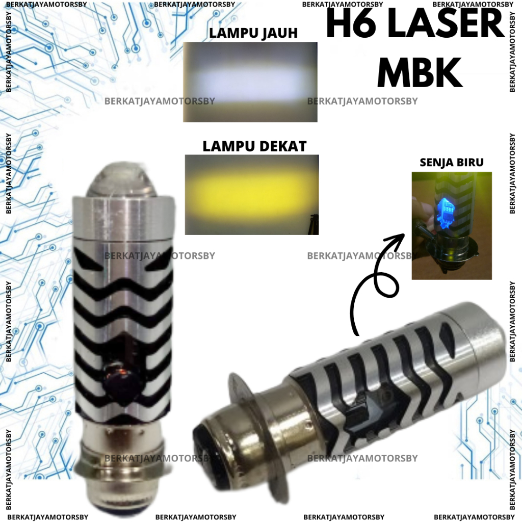 Jual LAMPU LED DEPAN MOTOR LUMINOS H6 LS2 LASER LED HI LOW DC DOUBLE COLOR WHITE YELLOW + LAMPU ...