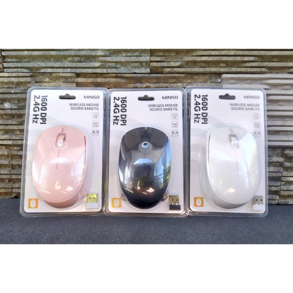 Jual MINISO Mouse Wireless Silent 2.4GHz Optical Sensor Laptop Komputer ...
