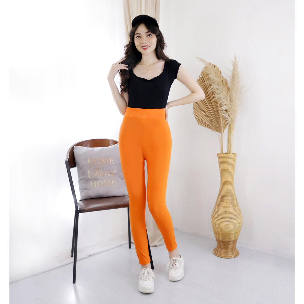 Jual LEGGING BASIC POLOS HIGHWAIST / LEGING PANJANG WANITA / LEJING HW FIT TO XXL | Shopee Indonesia