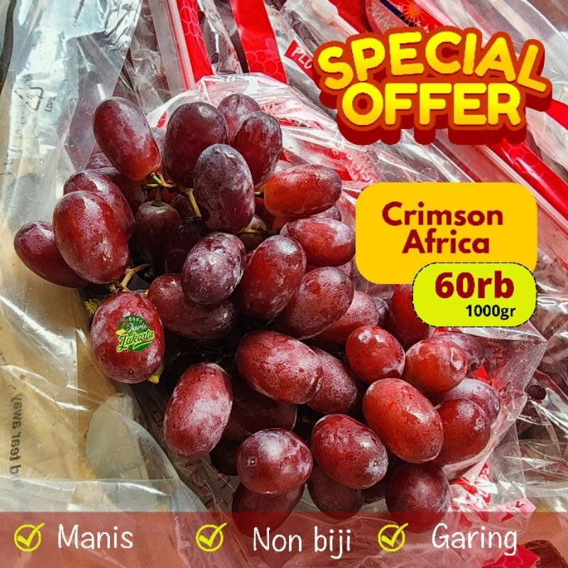 Jual Buah Anggur crimson 500gr | Shopee Indonesia