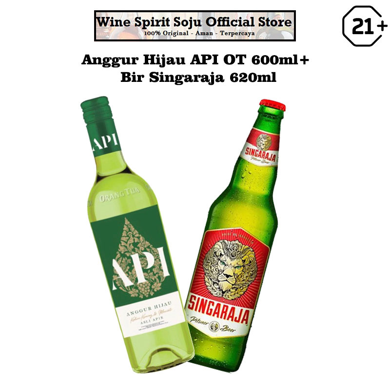 Jual Paket Anggur Hijau API 620ml (Kediri Kuning & Muscat) Label Putih ...