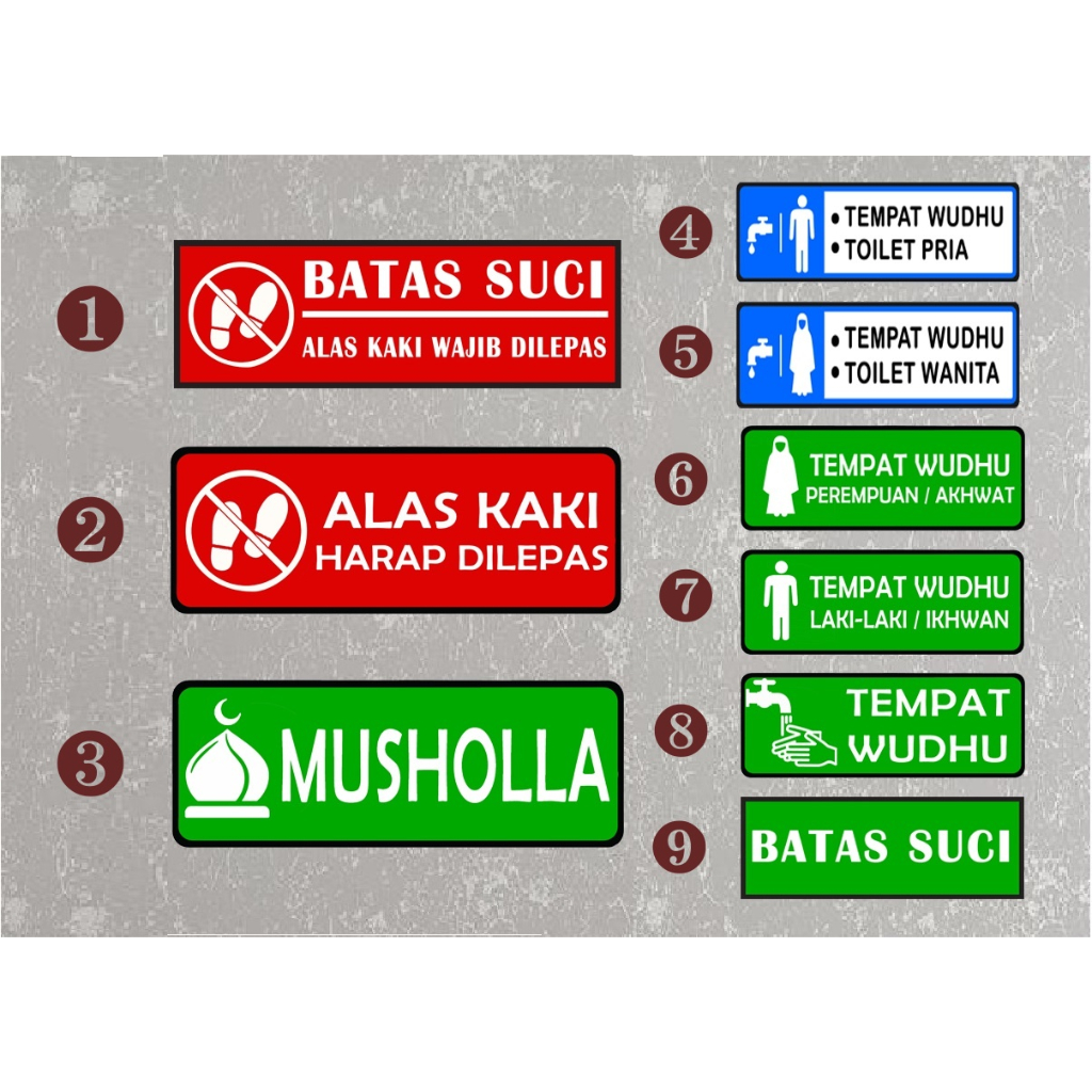 Jual Stiker Tanda Batas Suci / Alas Kaki / Toilet Wudhu / Sign | Shopee Indonesia