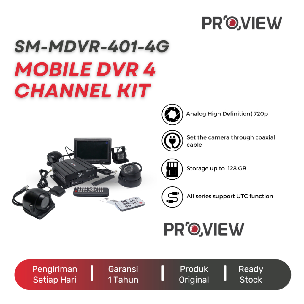 Jual Proview 4 Channel Mobile DVR 3G & 4G - SM-MDVR-401-4G | Shopee Indonesia