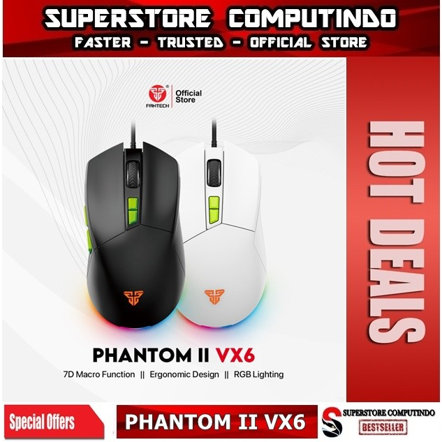 Jual Fantech PHANTOM II VX6 Mouse Gaming Macro RGB | Shopee Indonesia