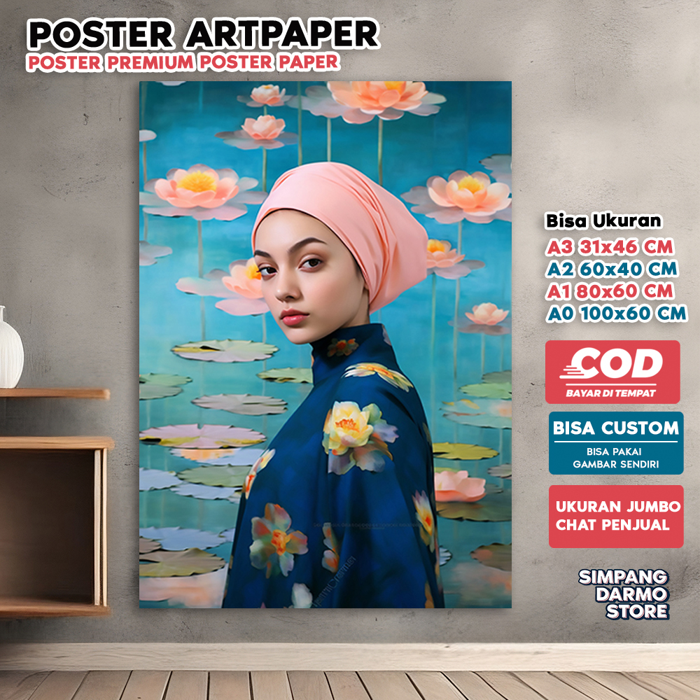 Jual Poster Poster Hijab Cantik Inspirasi Estetik untuk Dekorasi Rumah ...