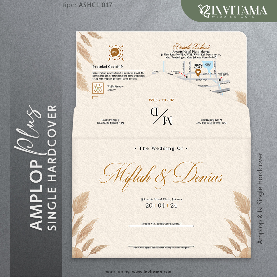 Jual Undangan Pernikahan Wedding Invitation Amplop Single Hardcover ...