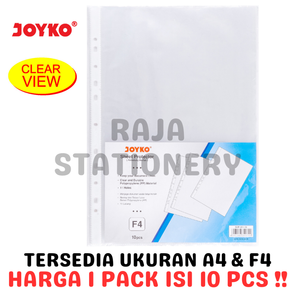 Jual Joyko Sheet Protector A4 F4 Plastik Pp Pocket A4 F4 Joyko Folio
