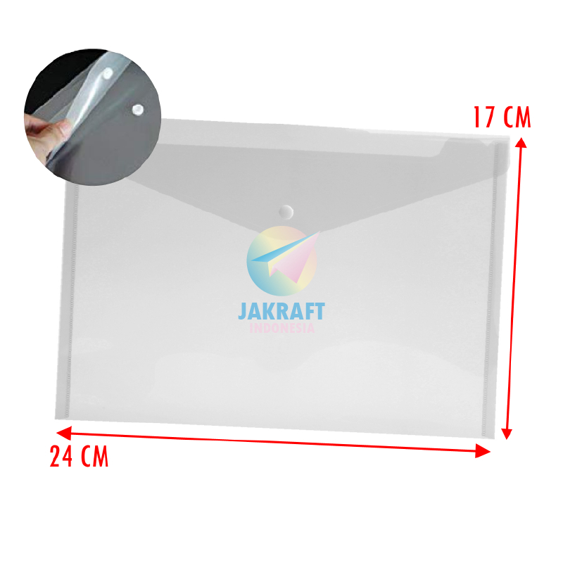 Jual (12 Pcs) Map Kancing Transparan A5 Tebal INTERX FOLDER Document ...