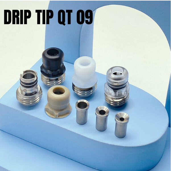 Jual Drip Tip QT09 SS - Black White Clear Peek Integrated Driptip Aio ...