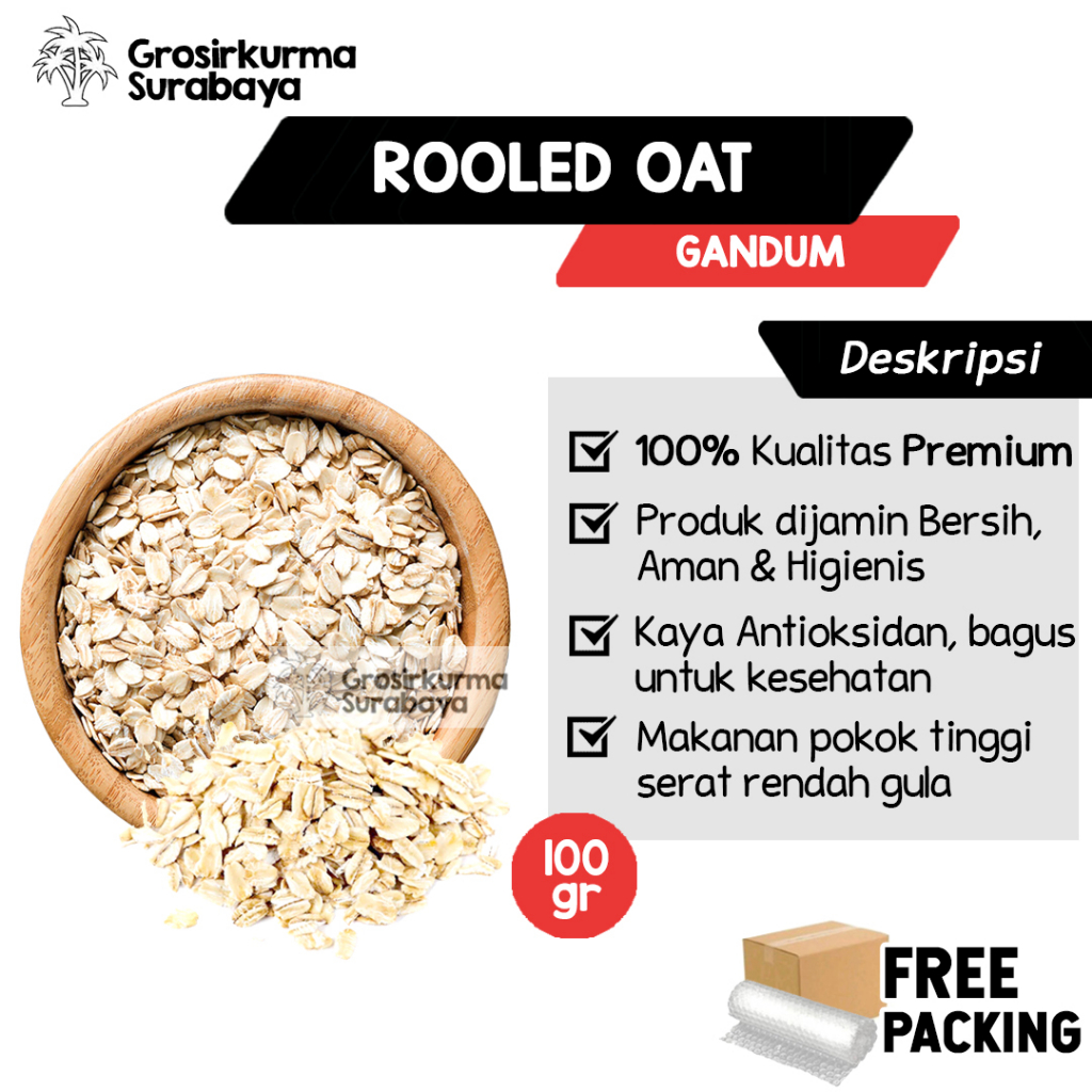 Jual Oatmeal Rolled Oat Siap Seduh 100gr Untuk Sarapan Sehat Kaya ...