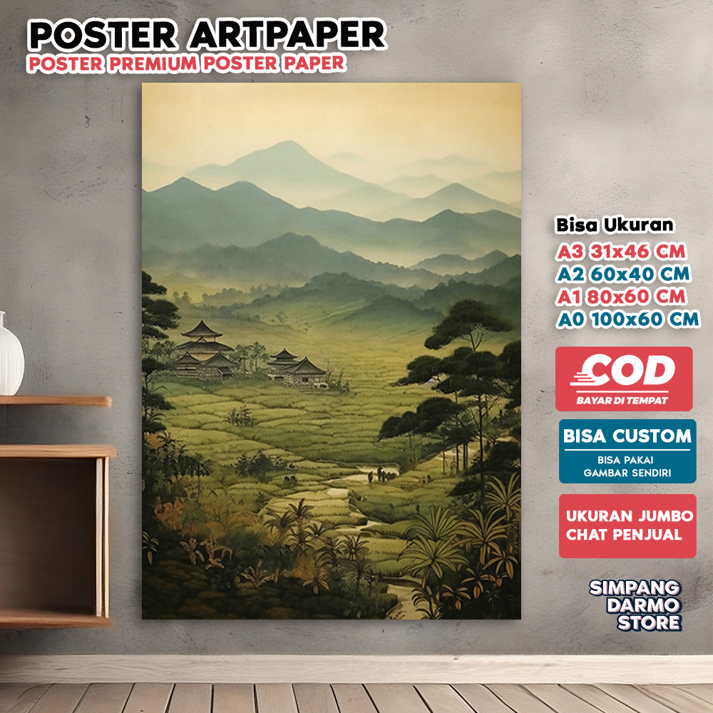Jual Poster Poster Poster Sawah Indah Indonesia: Keindahan Estetik ...