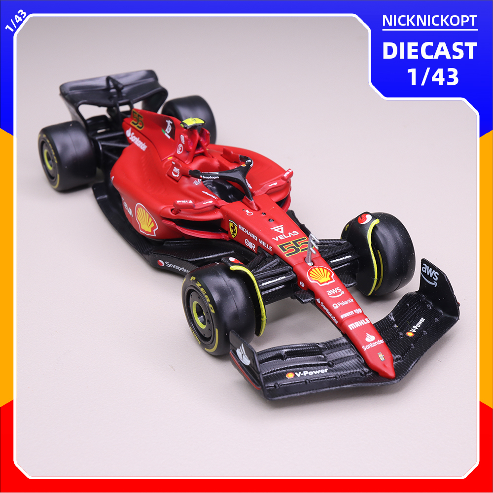 Jual Miniatur Mobil Bburago F1 2022 Ferrari F1-75 No.55 Sainz Diecast ...