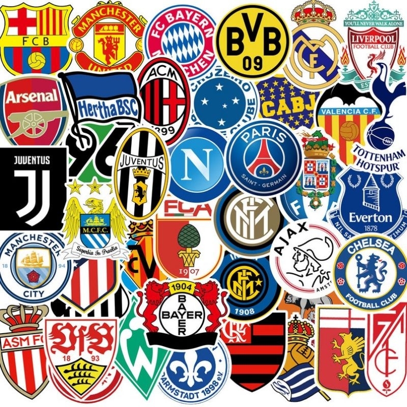 Jual Stiker Logo Sepak Bola 20pcs CUSTOM Football Club Logo Sticker ...