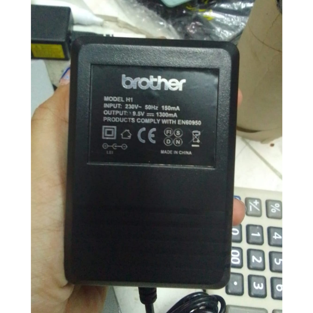 Jual Adaptor Brother Model H1 INPUT 230V 50Hz 150mA OUTPUT 9.5V 1300mA ...