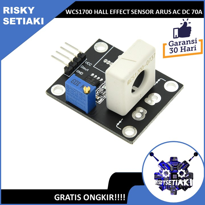 Jual WCS1700 HALL EFFECT CURRENT SENSOR ARUS AC DC 70A ANALOG DIGITAL ...