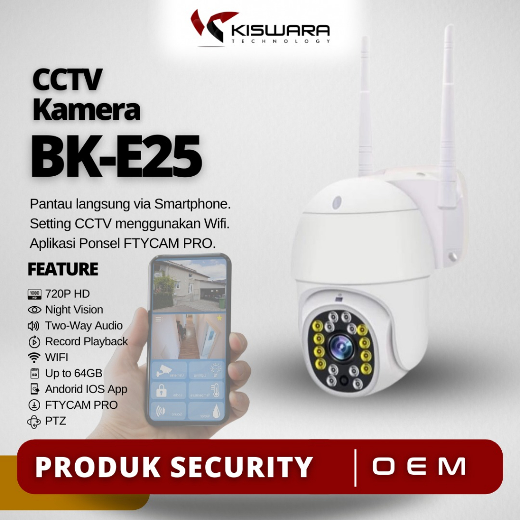 Jual Kamera CCTV WIFI Micro SD 720P - BK-E25 [FTYCAM PRO] | Shopee ...