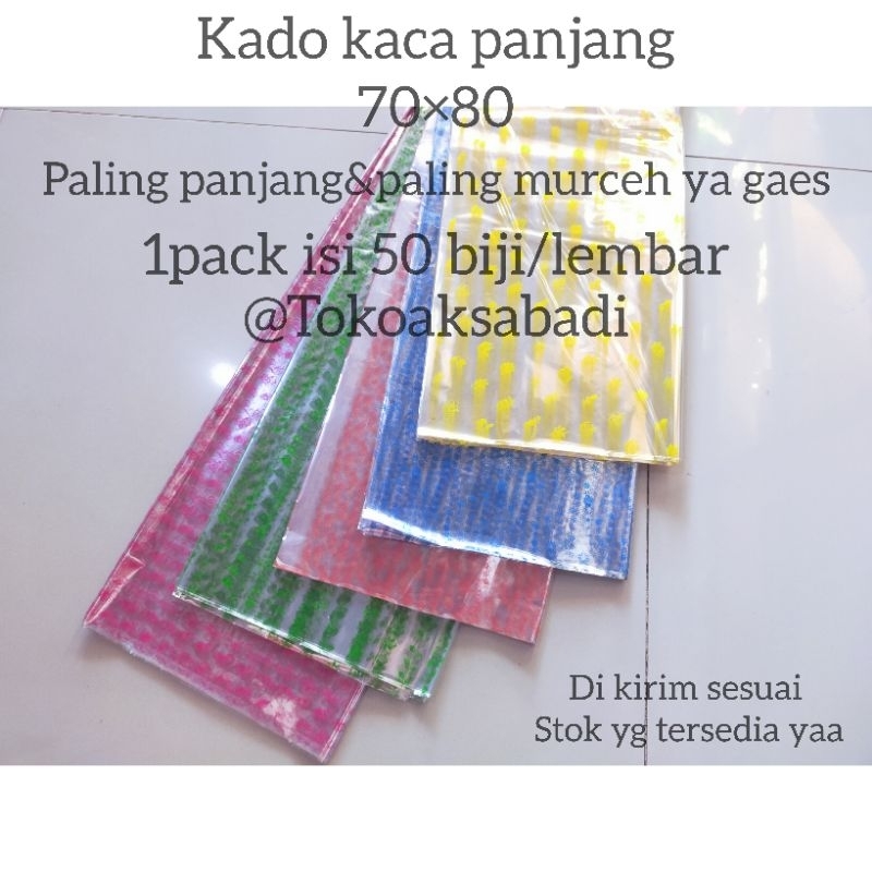 Jual Plastik Kado Kaca Bening MOTIF ukuran 70x80 cm isi 50 pcs / Kertas ...