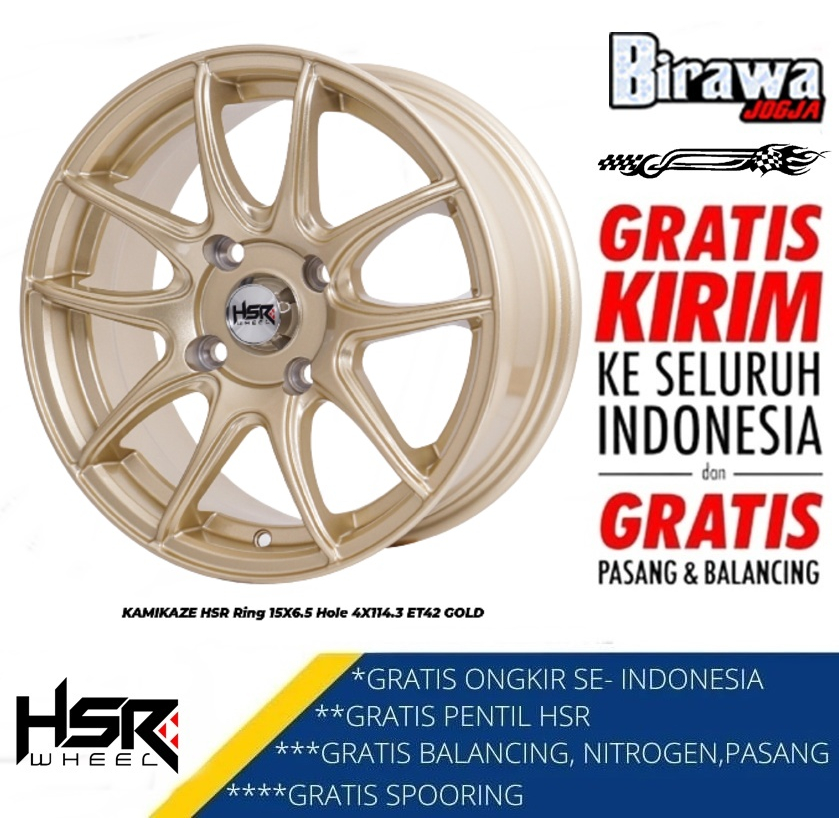 Jual Velg Mobil Ring 15 HSR KAMIKAZE R15 Lebar 6,5 Pcd 4X114,3 Pelek Racing Avanza Xenia Livina ...