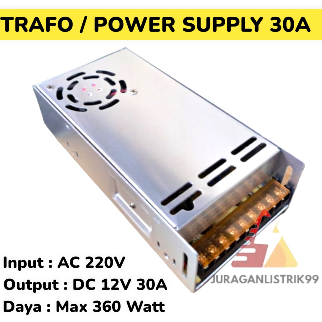 Jual TRAFO 30A / ADAPTOR LED 12V 30 AMPERE / POWER SUPPLY UNTUK LED ...