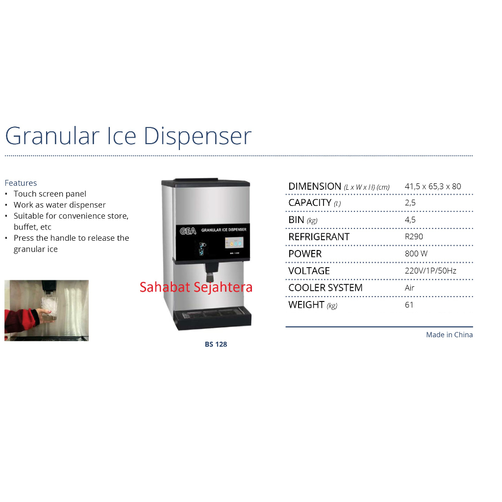 Jual GEA Granular Ice Dispenser BS-128 Mesin Cetak Es Batu | Shopee ...