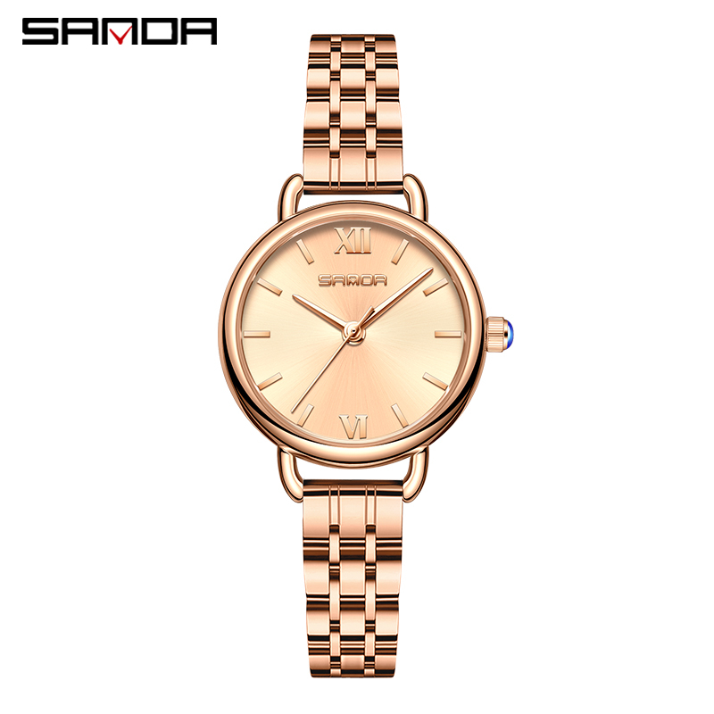 Jual SANDA 1118 Jam Tangan Wanita Analog Retro Style Tali Stainless ...