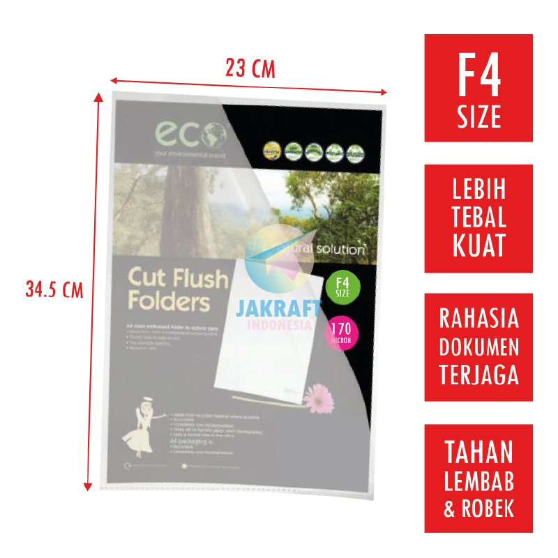 Jual (1 Pcs) Map L Rahasia F4 Folio Semi Bening Transparan Doft Doff ...