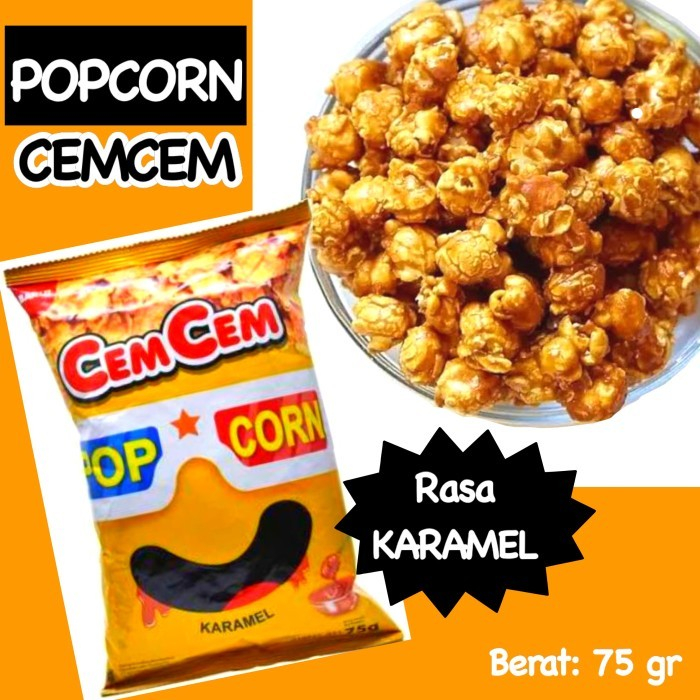 Jual Popcorn Caramel Cemcem Pop Corn Karamel 75 Gram | Shopee Indonesia