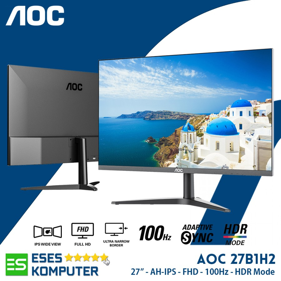 Jual Monitor AOC 27B1H2 27" LED IPS Full HD 100Hz Ultra-Slim | Shopee ...