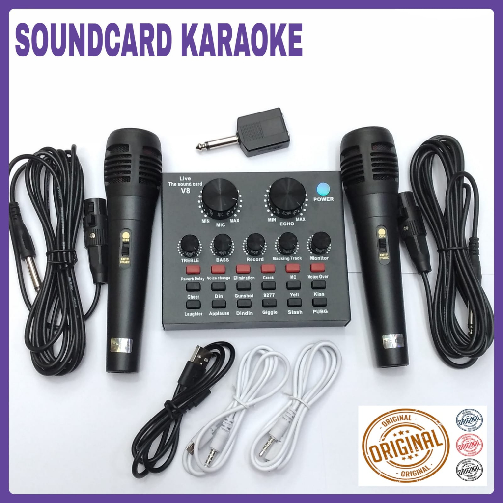 Jual PAKET Alat Karaoke Soundcard Live Broadcast Microphone Headset dan ...