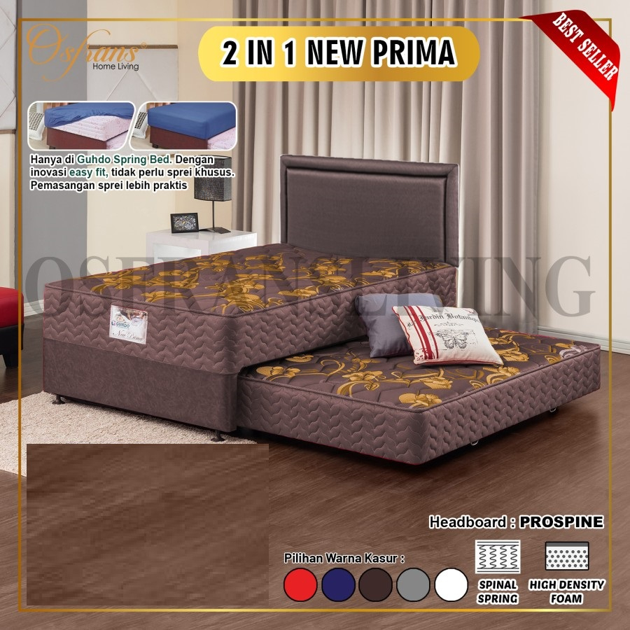 Jual Guhdo Springbed Sorong 2 In 1 New Prima 90 x 200 - Fullset Sandaran Atlantic / KASUR ATAS ...