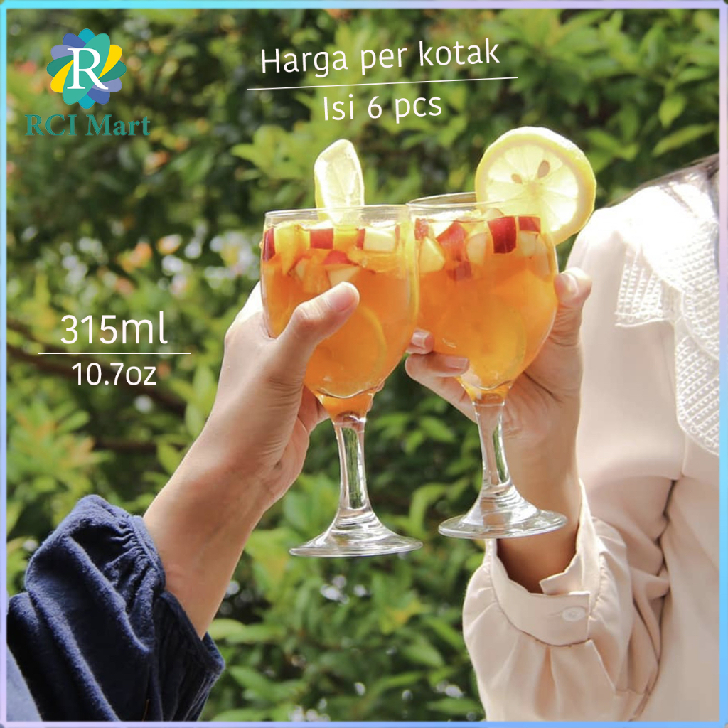 Jual Gelas Anggur Tangkai Tinggi (6pcs) 315ml 10.7oz Wine Champagne Cocktail - RCI Mart | Shopee ...