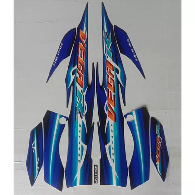 Jual Stiker Striping Motor Vega R 2007 HITAM-BIRU Sticker Lis Body ...