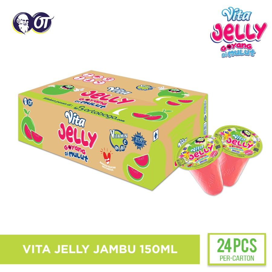 Jual Vita Jelly Drink Jeruk, Anggur, Jambu, Stroberi 150ml 1 dus Isi 24 ...