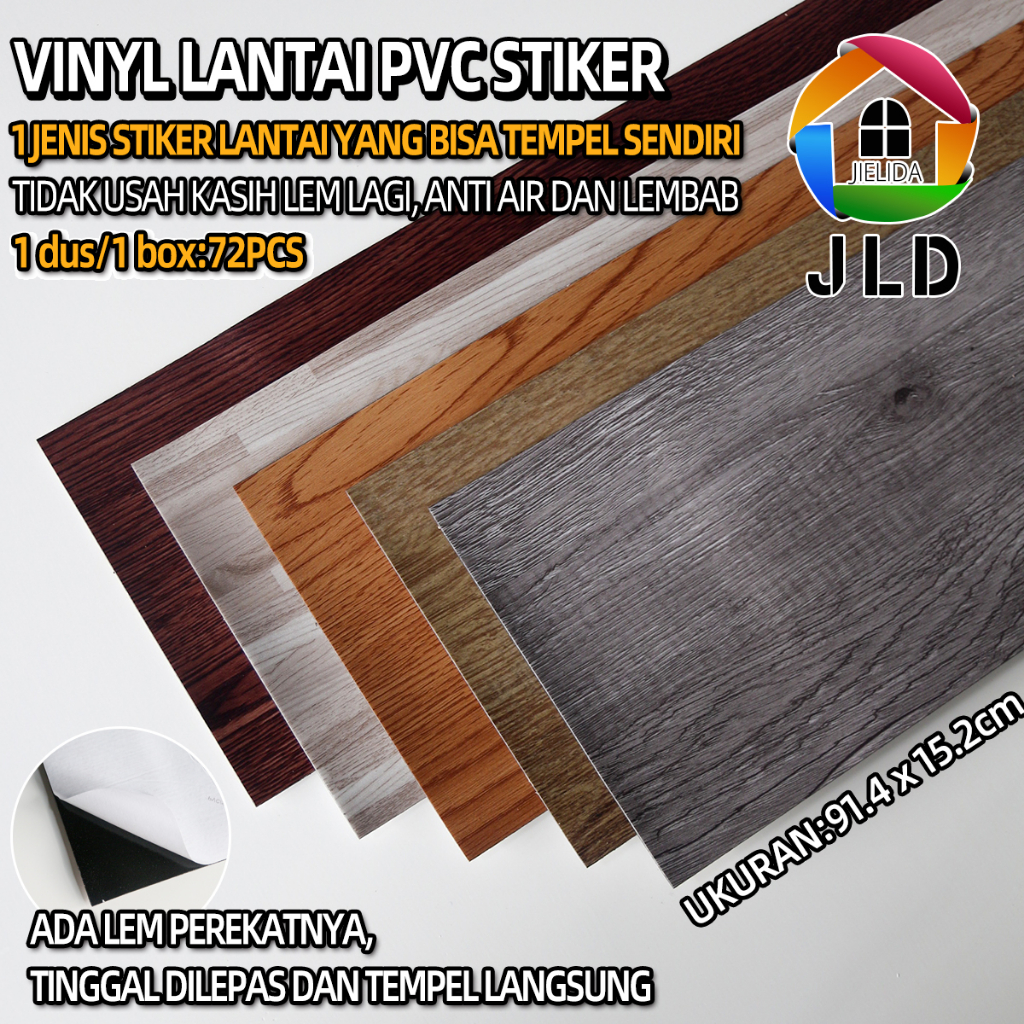 Jual JieLiDa 1 dus 72pcs Lantai Vinyl Stiker Perekat Vinyil Lantai Kayu PVC Ubin Lantai Premium ...