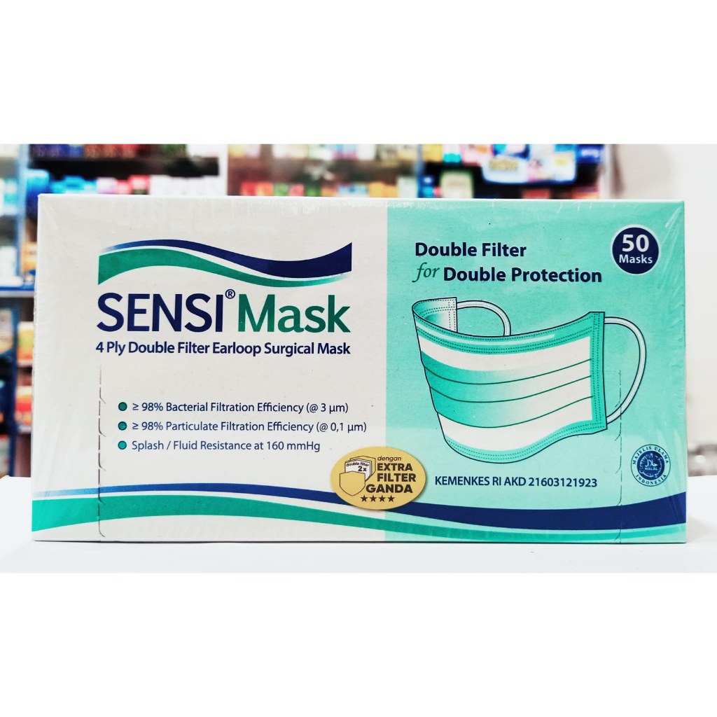 Jual 𝐒𝐄𝐍𝐒𝐈 𝐌𝐚𝐬𝐤 𝟒𝐩𝐥𝐲 Masker Biasa - 1 Kotak Isi 50pcs | Shopee Indonesia
