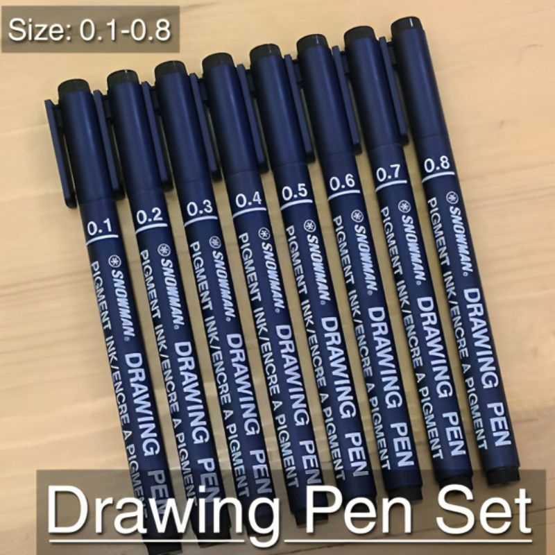 Jual [1SET] DRAWING PEN SNOWMAN FT-700 1SET (8PCS) | Shopee Indonesia