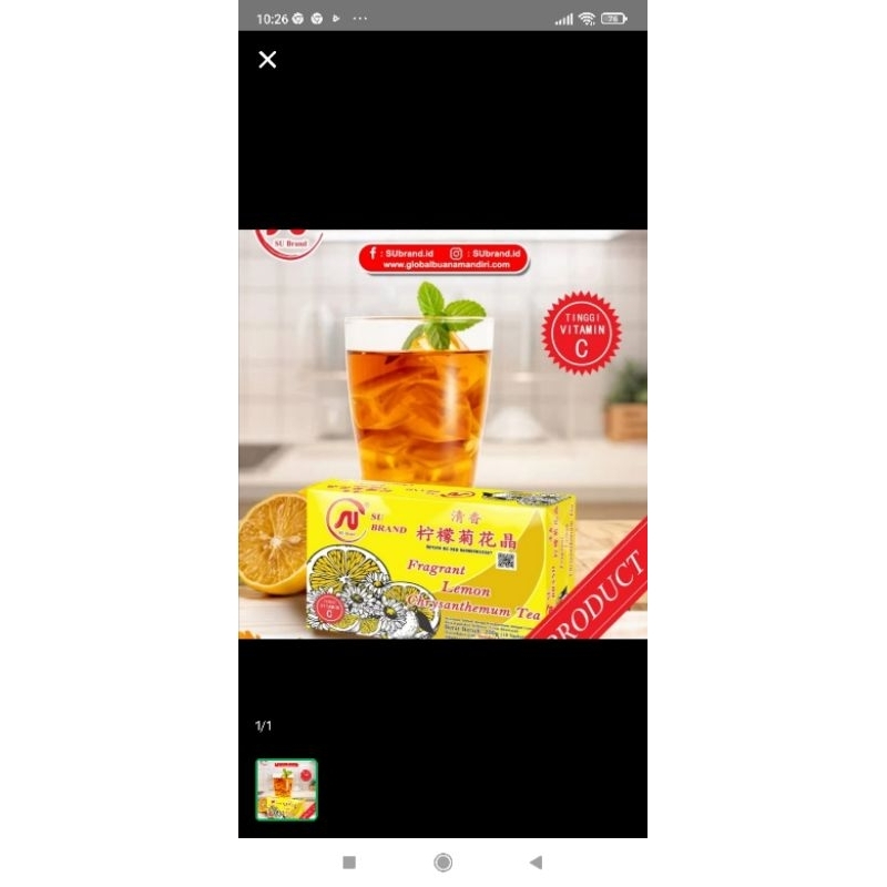 Jual Dali Fragrant Chrysanthemum Tea With Lemon SU Brand @ 10 Sachet x ...