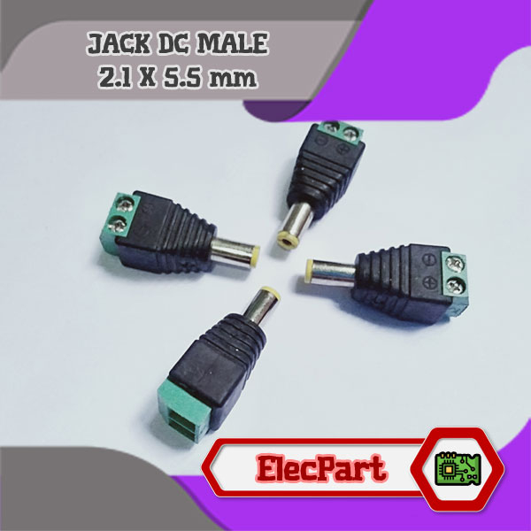 Jual Jack DC Baut 2.1x5.5mm Male Power Adapter Screw Soket Socket ...