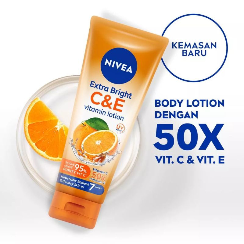 Jual nivea extra bright C&E vitamin lotion body serum 180ml | Shopee Indonesia
