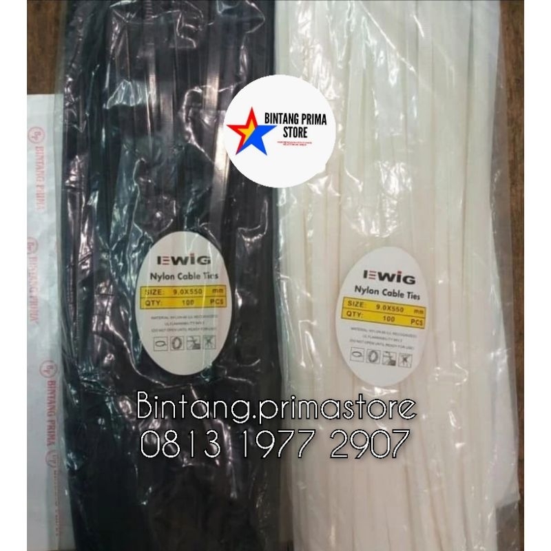 Jual Kabel Ties / Kabel Tis Uk. 55cm Tebal 9mm Warna Hitam / Putih EWIG | Shopee Indonesia