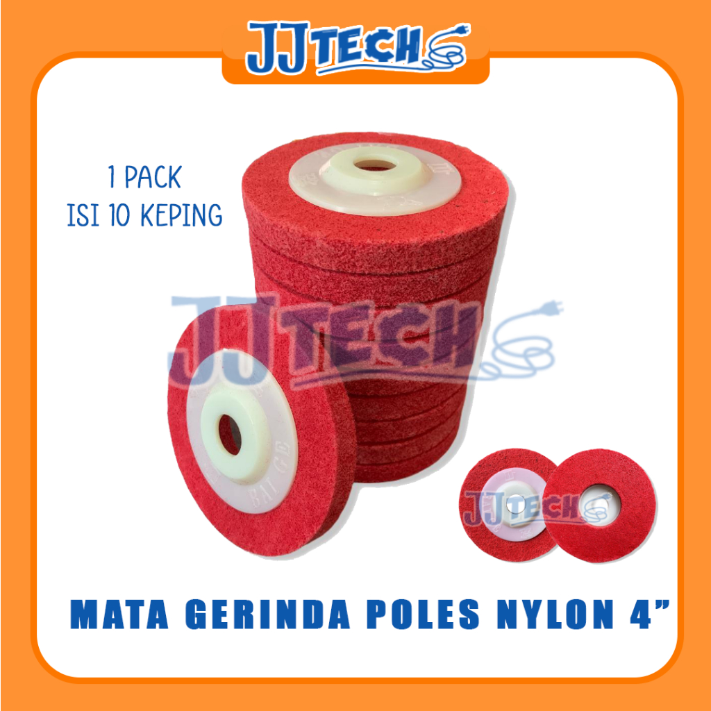 Jual Mata gerinda poles nylon merah 4" powercut untuk poles ...