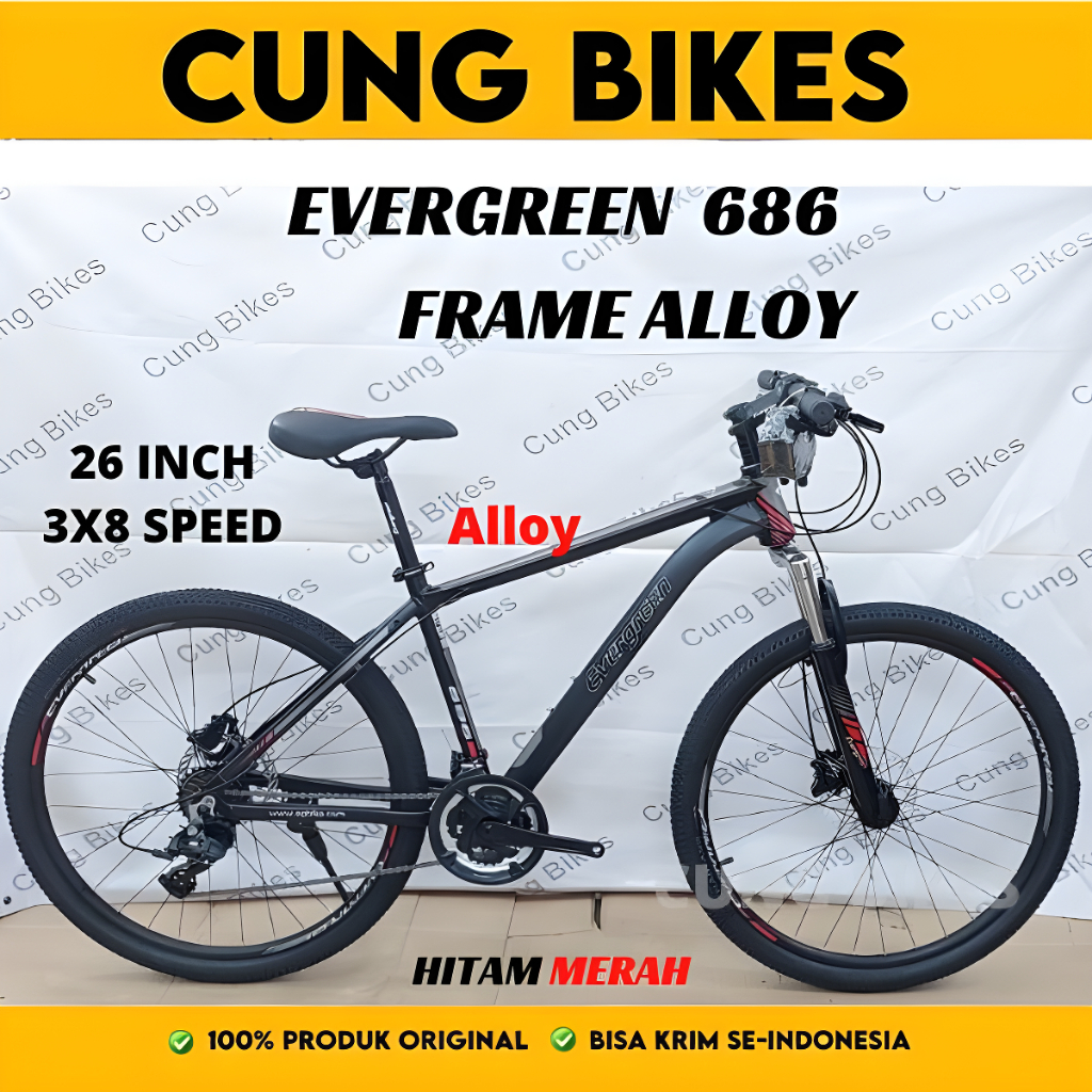 Jual Sepeda gunung MTB 26 Inch Evergreen Ranger 686 Frame Alloy ...