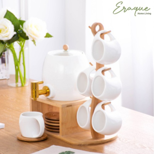 Jual White European Tea Pot Set / SET Teko Dan Gelas Keramik Aesthetic ...