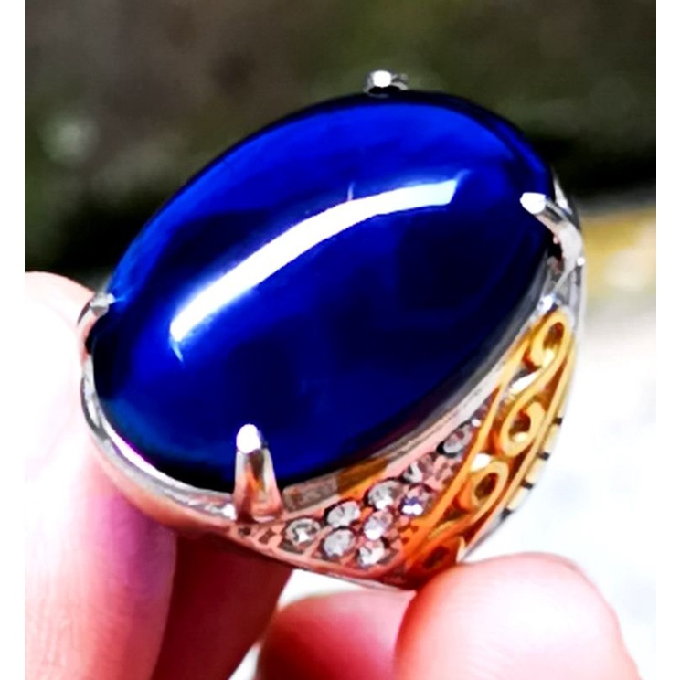 Jual Batu Cincin Pria Royal Blue king Sapphire Super Jumbo Super mewah ...