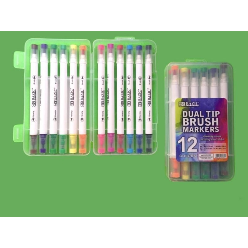 Jual SPIDOL DUAL TIP BRUSH BAZIC 12 WARNA 1238 | Shopee Indonesia