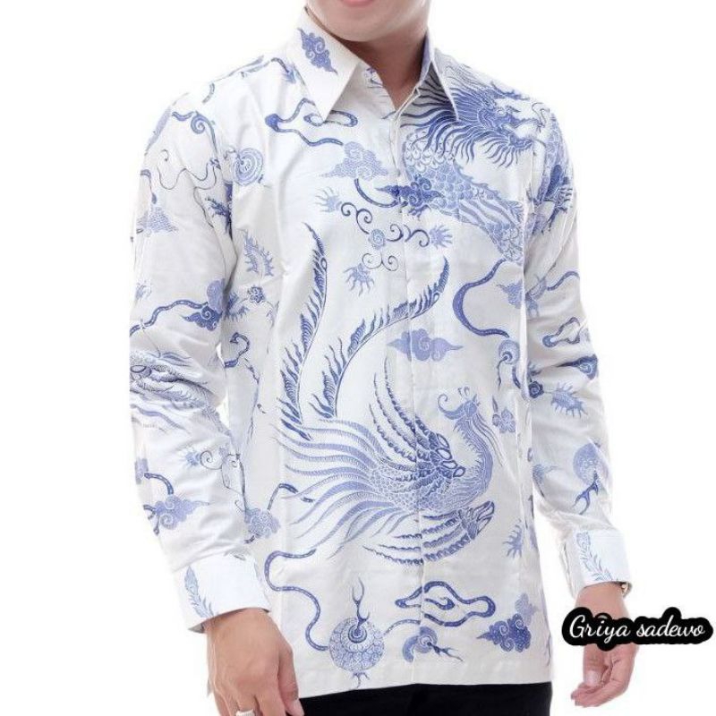 Jual Baju Kemeja Batik Pria Dewasa Lengan Panjang Tulis Kombinasi ...