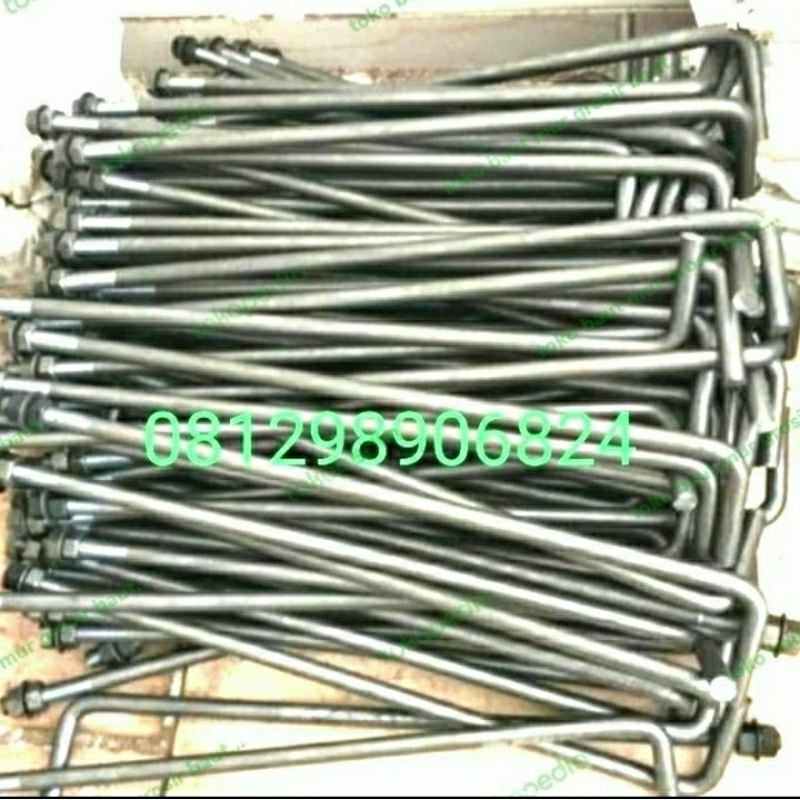 Jual angkur besi beton 1/2×50 + mur + ring | Shopee Indonesia