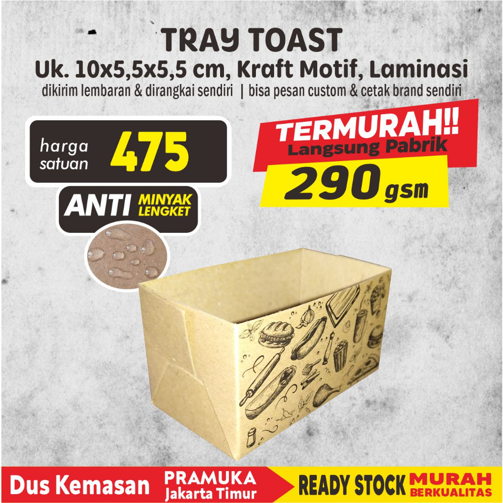 Jual Box Roti, Tray Roti, Tray Toast Kraft Laminasi | Shopee Indonesia