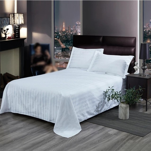 Jual Flat sheet / sprei tanpa karet dobby full katun TC 300 Hotel ...