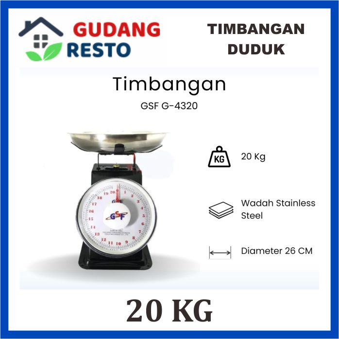 Jual GSF TIMBANGAN DUDUK BESI MANUAL JARUM SERBAGUNA UNTUK DAPUR LAUNDRY RESTORAN CAFE BUAH 20KG ...